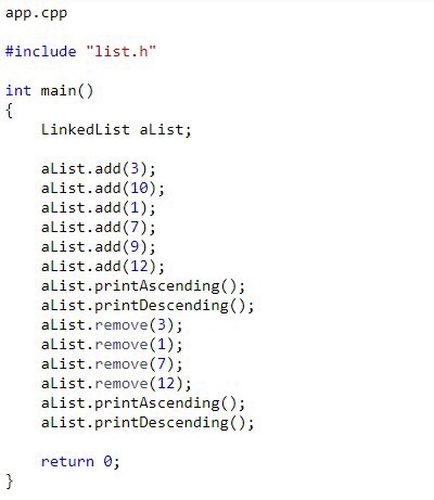 Solved Makefile app.cpp st.cpp list.h The LinkedList class | Chegg.com
