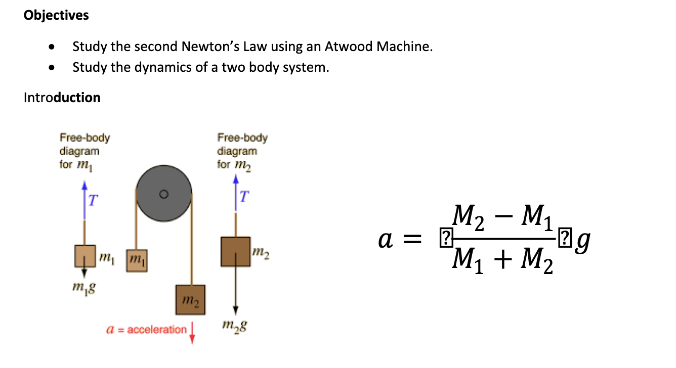 Solved Objectives . Study the second Newton's Law using an | Chegg.com