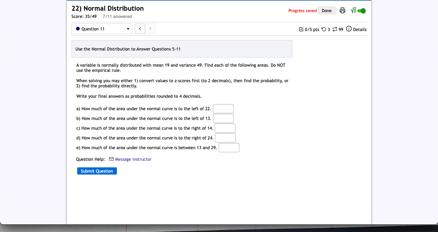 Solved Use the Normal Distribution to Answer Questions 5-11 | Chegg.com