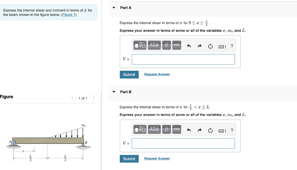 Solved Express the internal shear and moment in terms of x | Chegg.com Solved Express the internal shear and moment in terms of x | Chegg.com