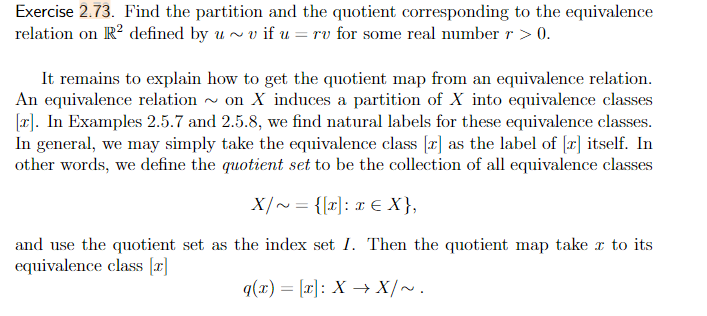 Solved Exercise 2.73. Find the partition and the quotient | Chegg.com