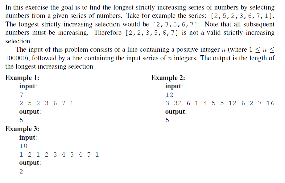 Solved In this exercise the goal is to find the longest | Chegg.com