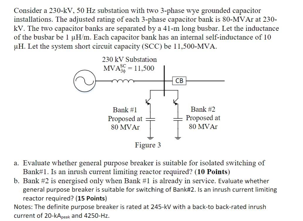 Consider a 230-kV, \( 50 \mathrm{~Hz} \) substation | Chegg.com
