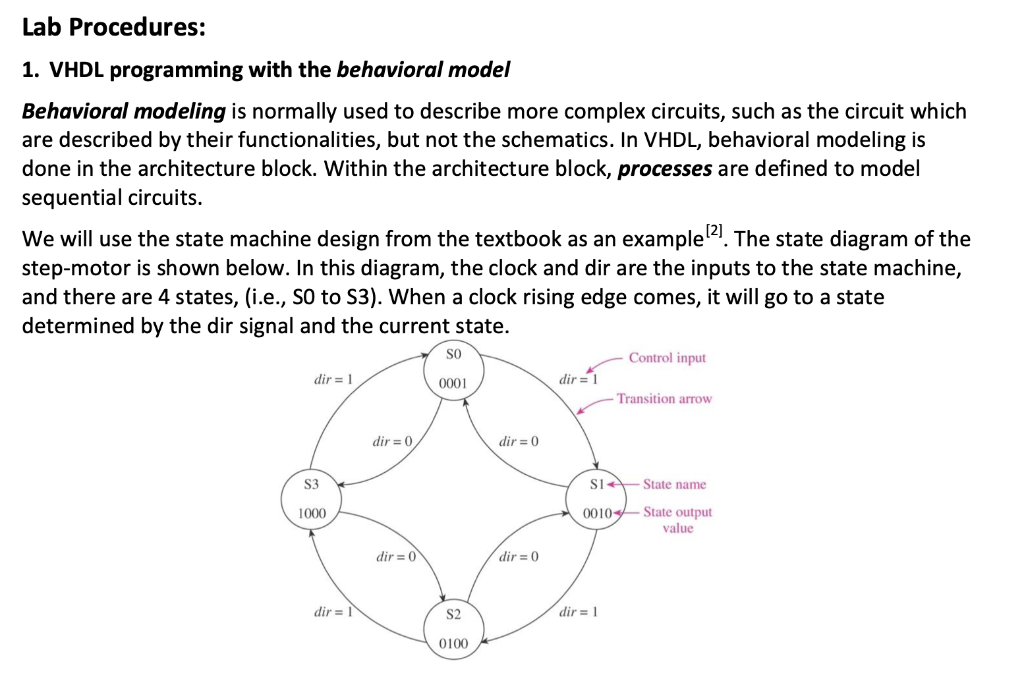 Objective: This lab will introduce the finite state | Chegg.com