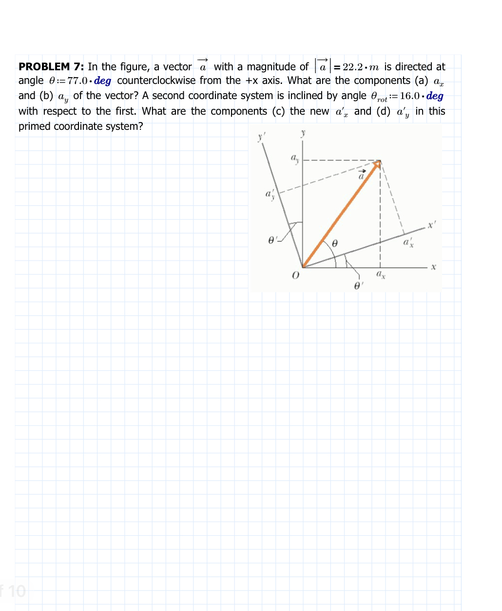 Solved PROBLEM 7: In the figure, a vector a with a magnitude | Chegg.com