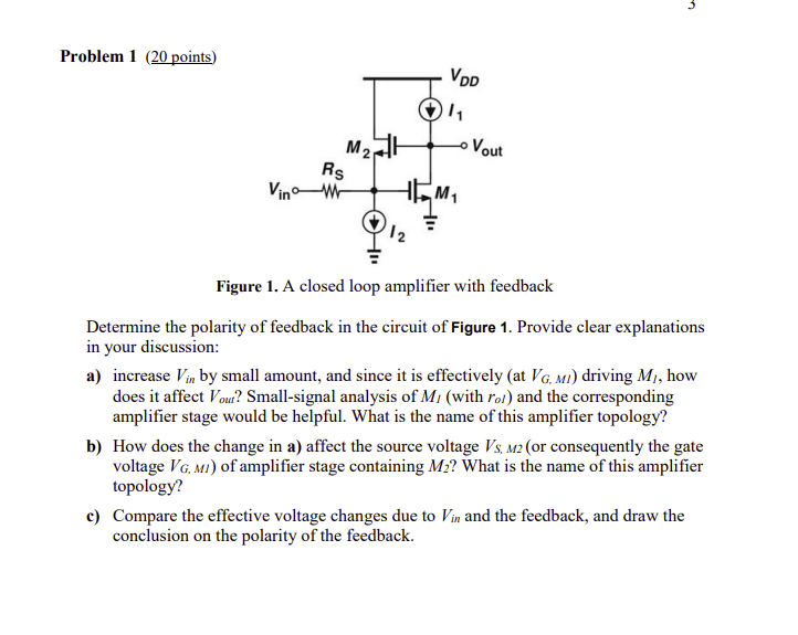 Solved Problem 1 (20 points) Figure 1. A closed loop | Chegg.com