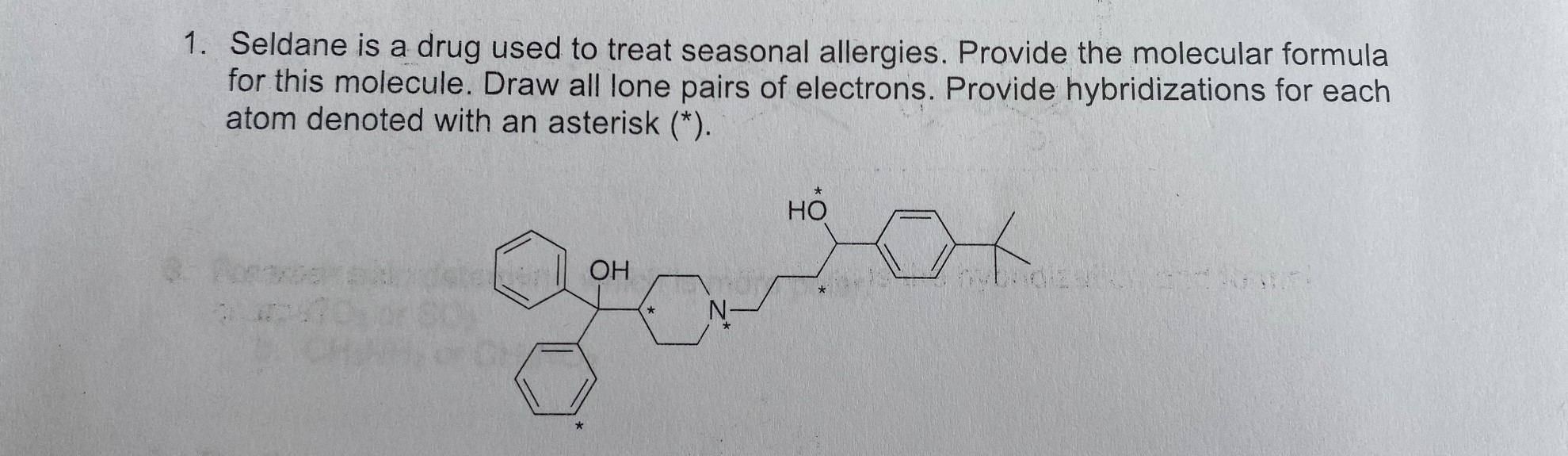 Solved 1. Seldane is a drug used to treat seasonal | Chegg.com