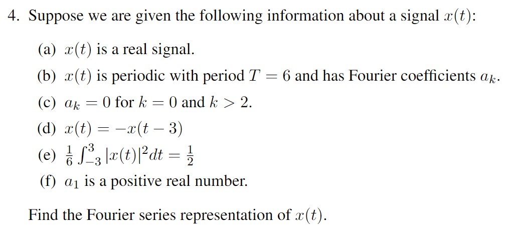 Solved 4. Suppose we are given the following information | Chegg.com