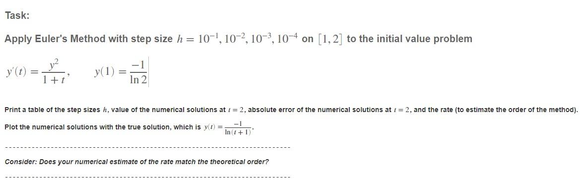 Apply Euler's Method with step size | Chegg.com