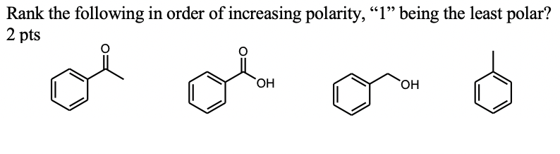 Solved Rank the following in order of increasing polarity, | Chegg.com