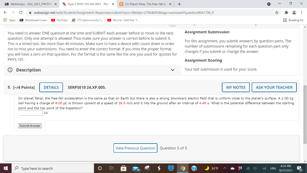 Solved Ho WebAssign - (Fall_2021_PHYS19 X y Quiz 2 PHYS 193 | Chegg.com