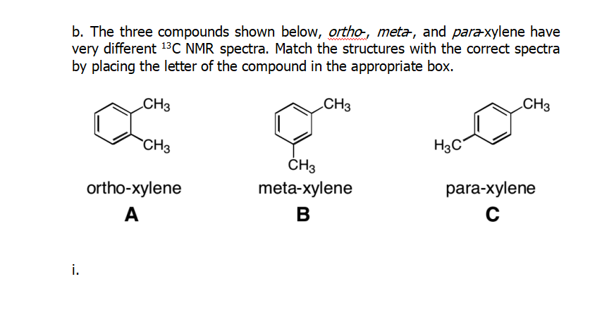 Solved b. The three compounds shown below, ortho, meta, and | Chegg.com