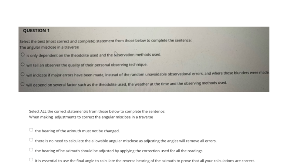 Solved QUESTION 1 Select the best (most correct and | Chegg.com