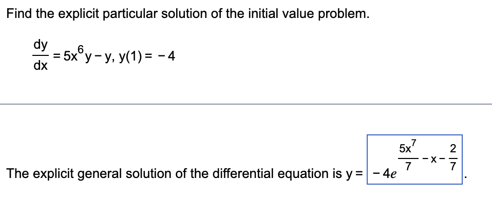 Solved Find the explicit particular solution of the initial | Chegg.com