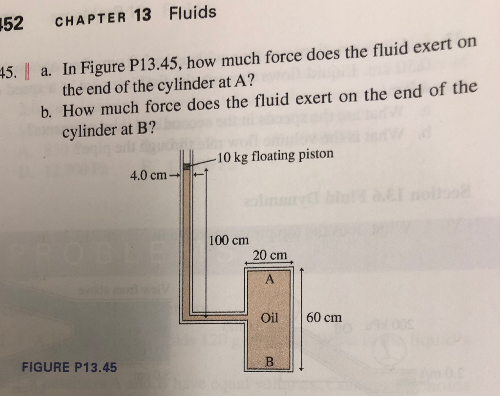 52 CHAPTER 13 Fluids a. In Figure P13.45, how much | Chegg.com