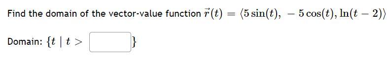 Solved Find the domain of the vector-value function | Chegg.com