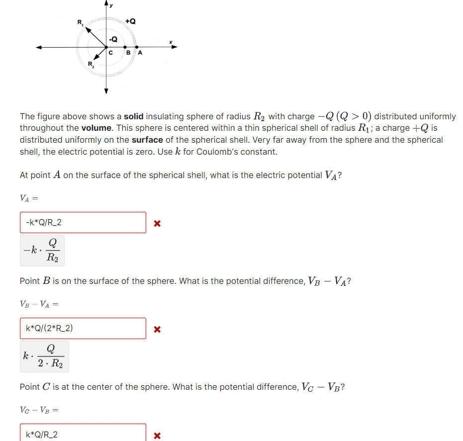 Solved The figure above shows a solid insulating sphere of | Chegg.com