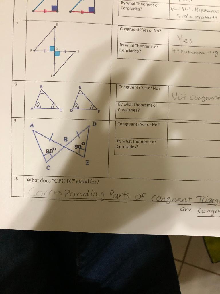 Solved By what Theorems or Corollaries? Right, Hypothenous | Chegg.com