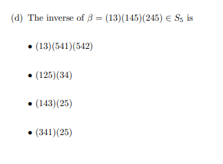 Solved group theory inverse, with explanation please! I | Chegg.com