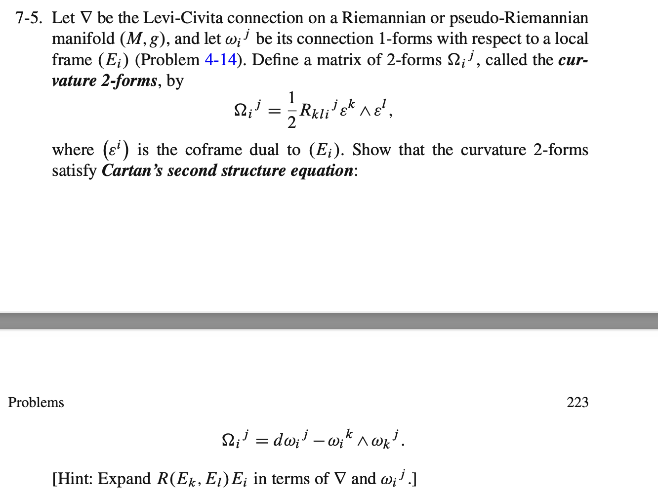 Solved 7-5. ﻿Let grad be the Levi-Civita connection on a | Chegg.com