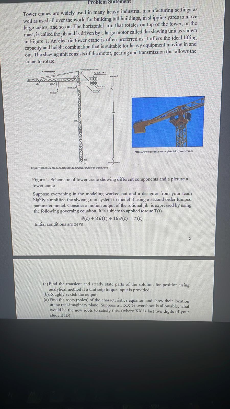 Solved Problem Statement Tower cranes are widely used in | Chegg.com