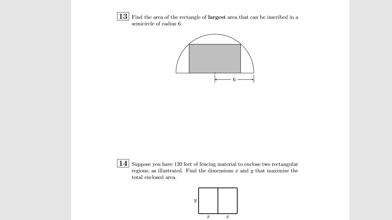 Solved 13 Find the area of the rectangle of largest area | Chegg.com