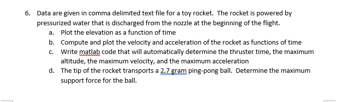 Solved 6. Data are given in comma delimited text file for a | Chegg.com