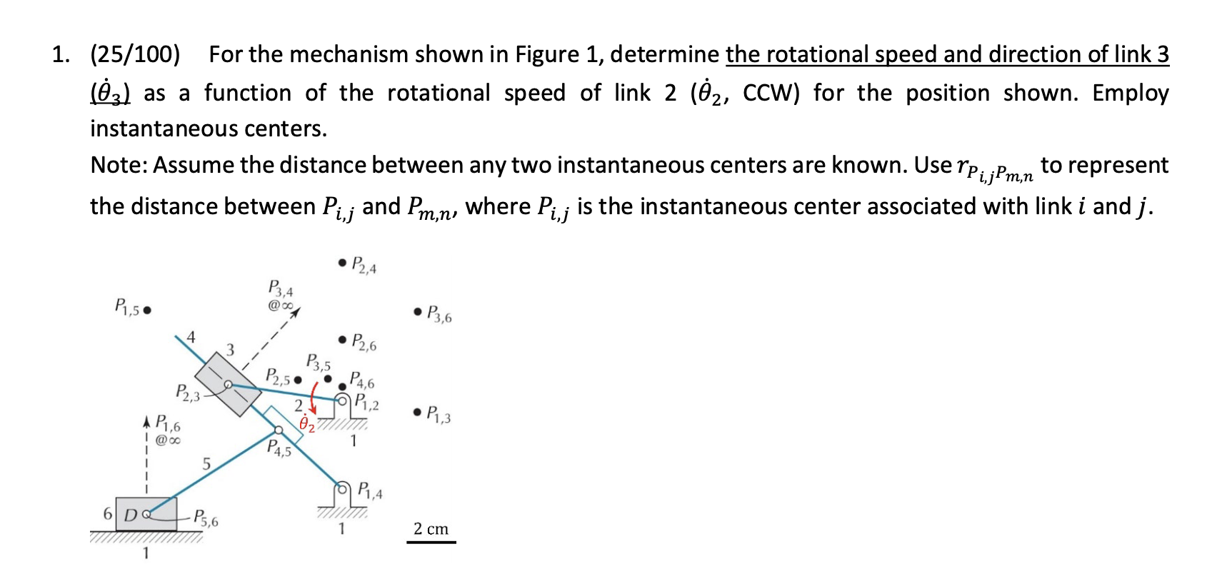 1. (25/100) For the mechanism shown in Figure 1, | Chegg.com