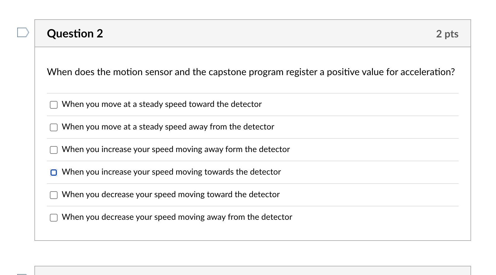 Solved When does the motion sensor and the capstone program | Chegg.com