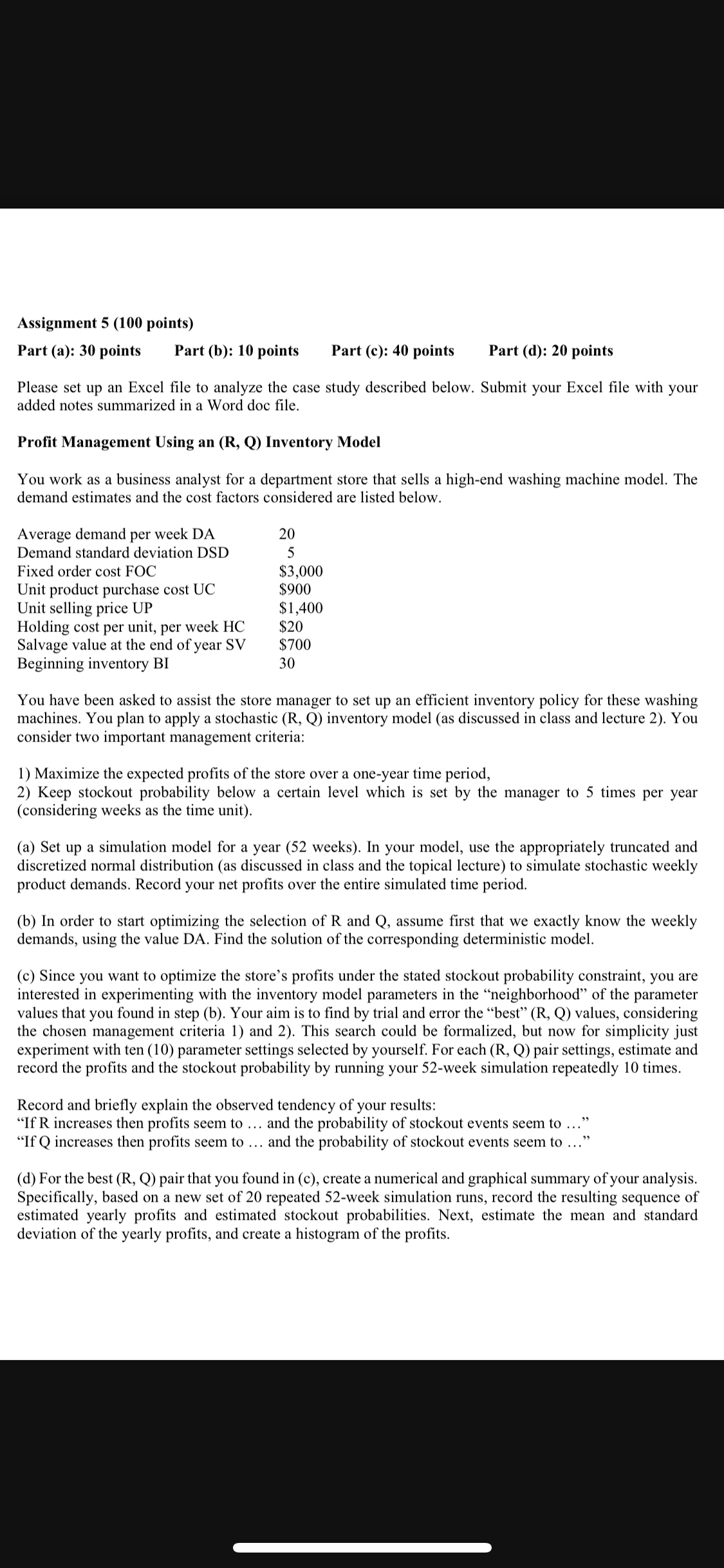 Solved Assignment 5 (100 points) Part (a): 30 points Part | Chegg.com