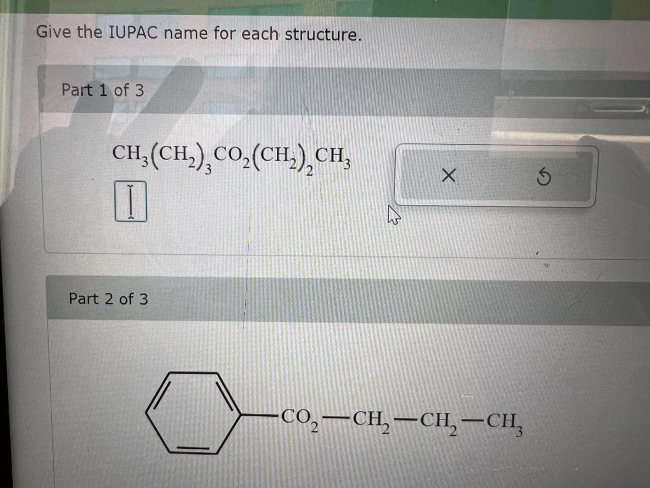 Solved Give the IUPAC name for each structure. Part 3 of 3 | Chegg.com