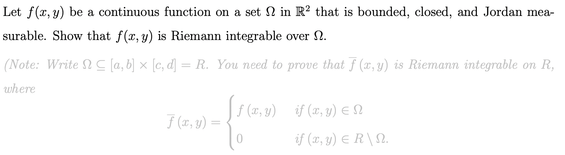 Solved Let f(x,y) be a continuous function on a set Ω in R2 | Chegg.com