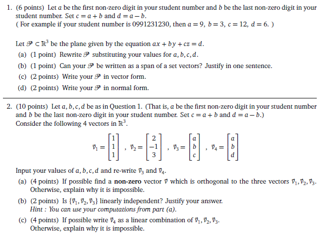 Solved 1. (6 points) Let a be the first non-zero digit in | Chegg.com