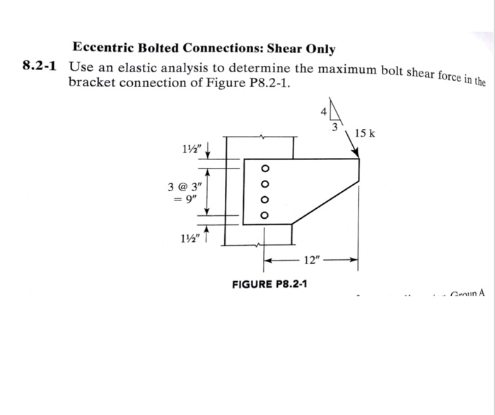 Solved Eccentric Bolted Connections: Shear Only 8.2-1 Use an | Chegg.com
