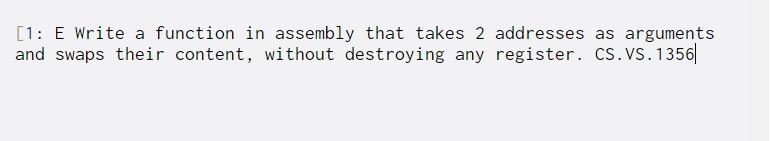 Solved [1: E Write a function in assembly that takes 2 | Chegg.com