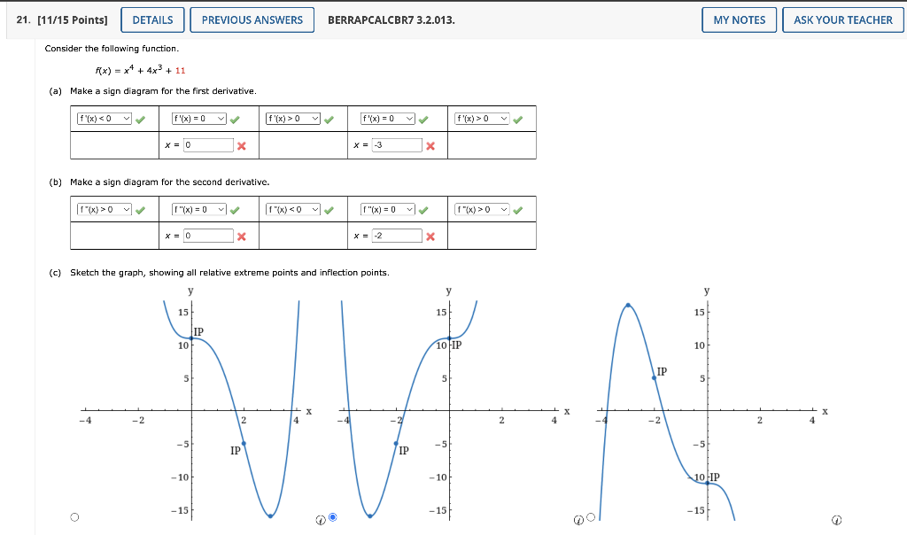 Solved 11/15 Points] BERRAPCALCBR7 3.2.013. Consider the | Chegg.com