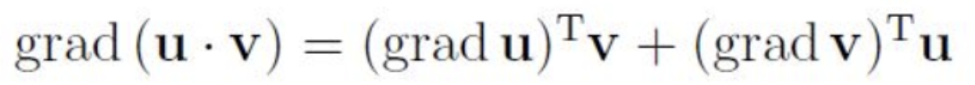 Solved grad (u · v) = (grad u)Tv + (grad v)Tu u . V = u | Chegg.com