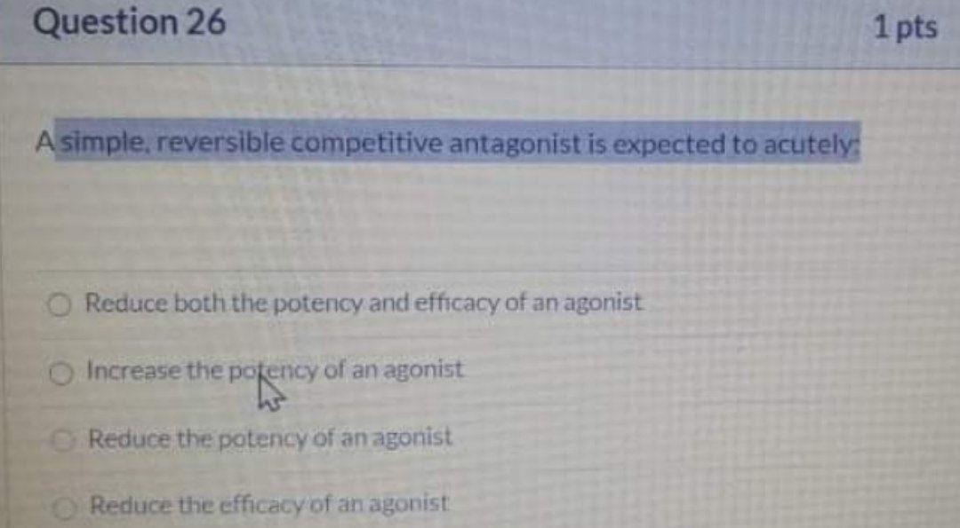 Solved Question 26 1 pts A simple, reversible competitive | Chegg.com
