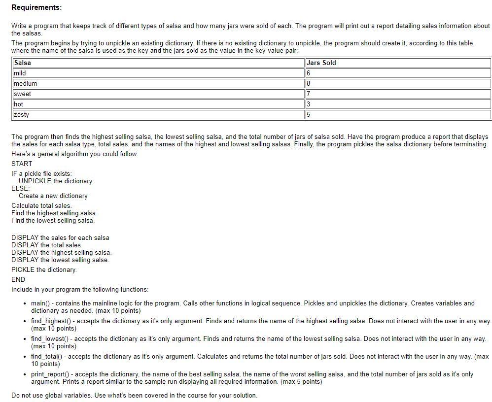 Solved Requirements: Write a program that keeps track of | Chegg.com