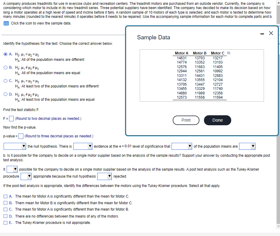 Solved A company produces treadmills for use in exercise | Chegg.com