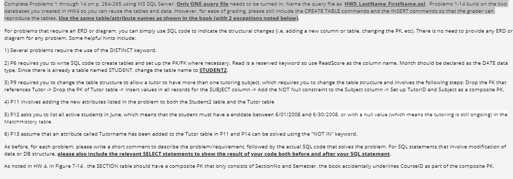 7. Write the SQL command to add MATH SCORE to | Chegg.com