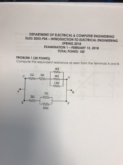 Solved DEPARTMENT OF ELECTRICAL&COMPUTER ENGINEERING ELEG | Chegg.com