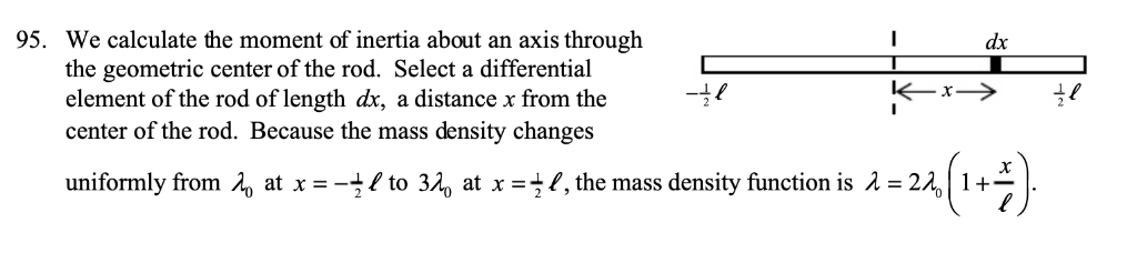 Solved the mass density function is a = + 95. The density | Chegg.com