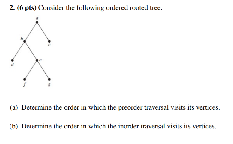 Solved Consider the following ordered rooted tree. (a) | Chegg.com