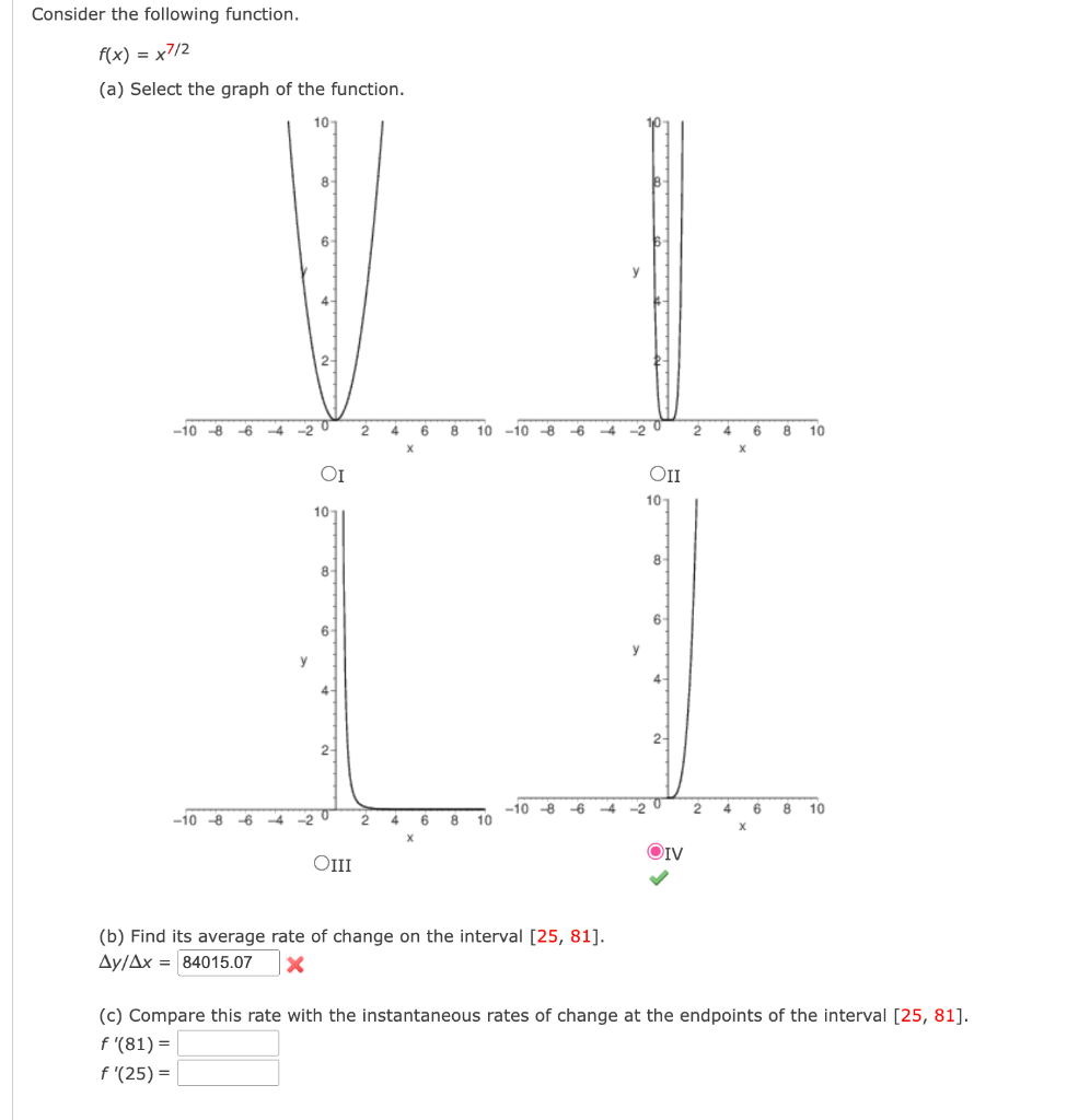 Solved Consider the following function. f(x)=x7/2 (a) Select | Chegg.com