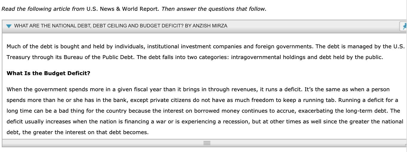 Solved Read the following article from U.S. News & World | Chegg.com