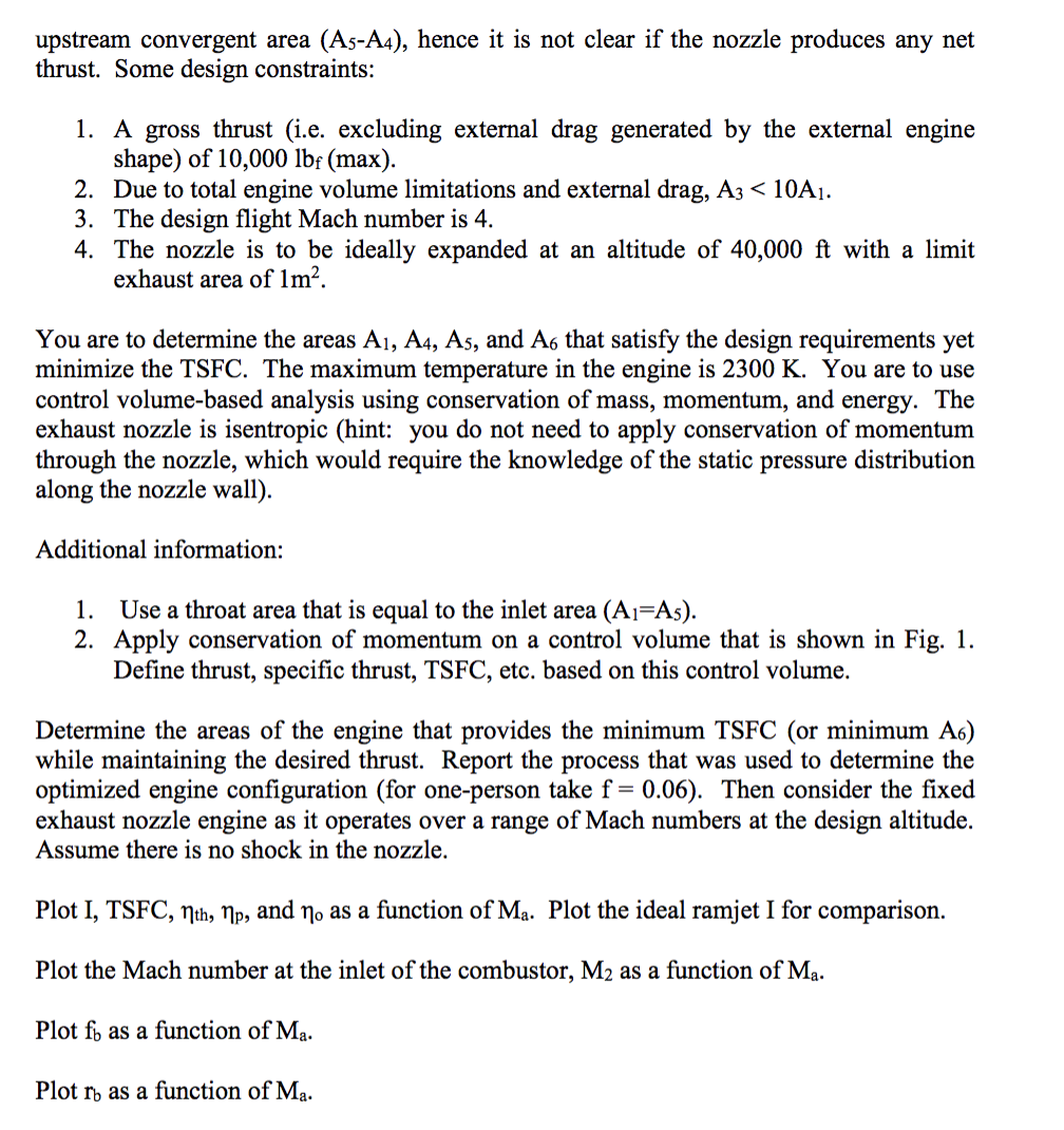Solved Ramjet design A ramjet engine flow path is to be | Chegg.com