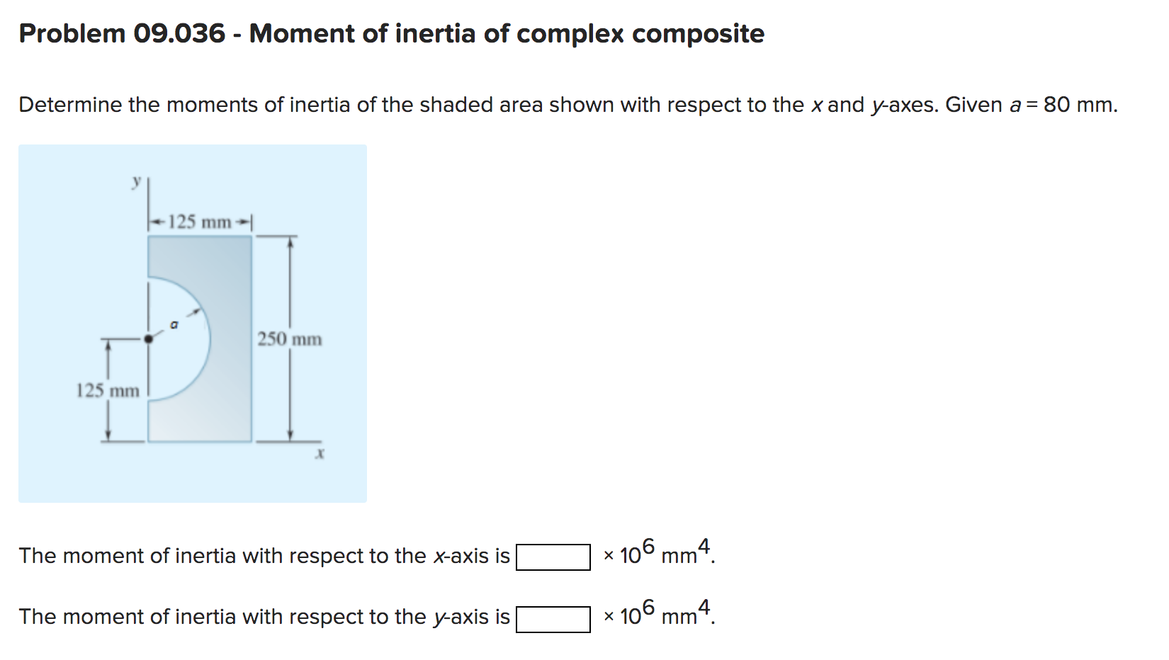 Solved Problem 09.036 - Moment of inertia of complex | Chegg.com