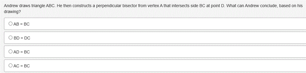Solved Andrew draws triangle ABC. He then constructs a | Chegg.com