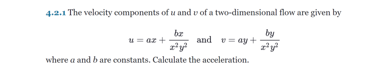 Solved 4.2.1 The velocity components of u and v of a | Chegg.com